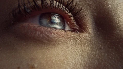 Close Up Macro Zoom Shot of a Crying Eye... | Stock Video | Pond5