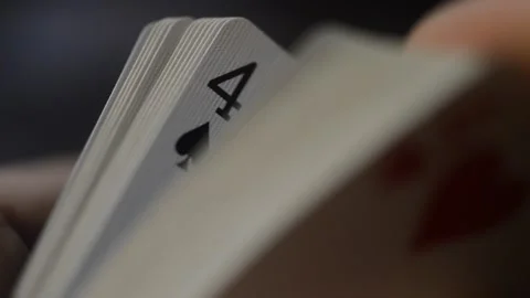 close-up magician shuffle a playing card... | Stock Video | Pond5