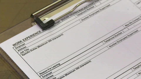 Close up male hand filling job applicati... | Stock Video | Pond5