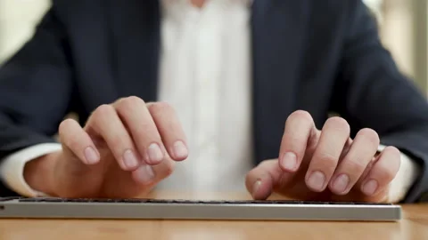 Close up Man Hands on Computer Keyboard ... | Stock Video | Pond5