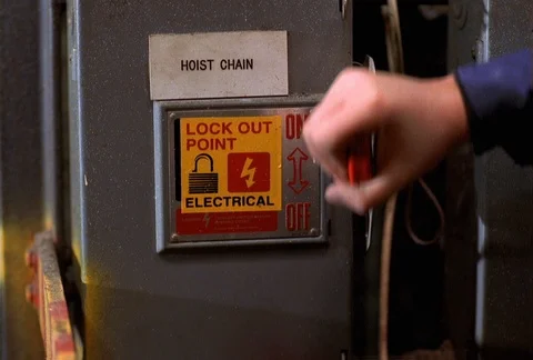 Close-up of man's hand pulling lever on ... | Stock Video | Pond5