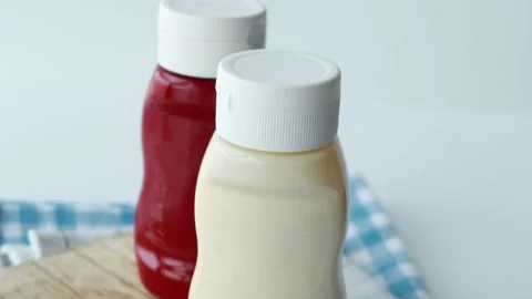 close up of Mayonnaise in container on t... | Stock Video | Pond5