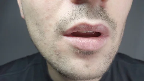 Close-up of men's mouth, different varia... | Stock Video | Pond5