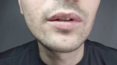 Close-up of men's mouth, different varia... | Stock Video | Pond5