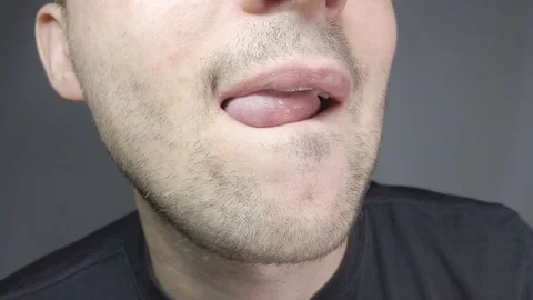 Close-up of men's mouth, different varia... | Stock Video | Pond5