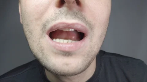 Close-up of men's mouth, different varia... | Stock Video | Pond5