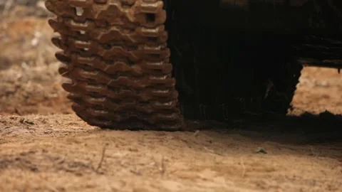 Close-up of a military tank track, movem... | Stock Video | Pond5