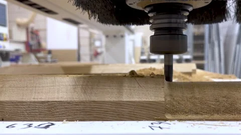 Close-up of the milling process of MDF, ... | Stock Video | Pond5