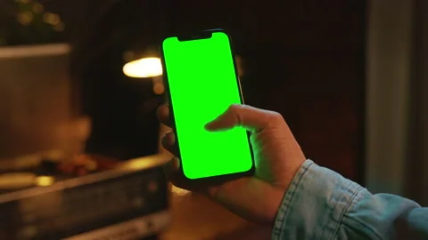 Close up mock up phone with vertical gre... | Stock Video | Pond5