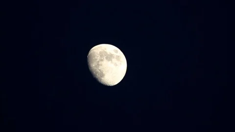 Close Up of Moon in The Night Sky | Stock Video | Pond5