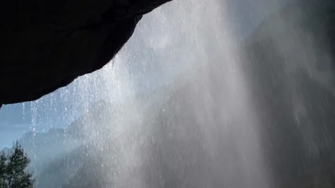 Close up mountain Noasca waterfall.Water... | Stock Video | Pond5