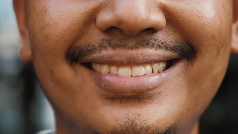 Close-up of Mouth Smiling, Happy Asian M... | Stock Video | Pond5