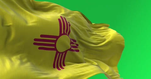 Close-up of New Mexico state flag waving... | Stock Video | Pond5