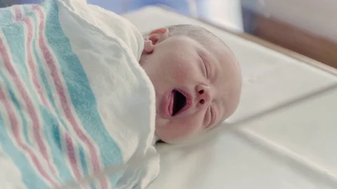 Close Up Newborn Baby Making Funny Faces... | Stock Video | Pond5