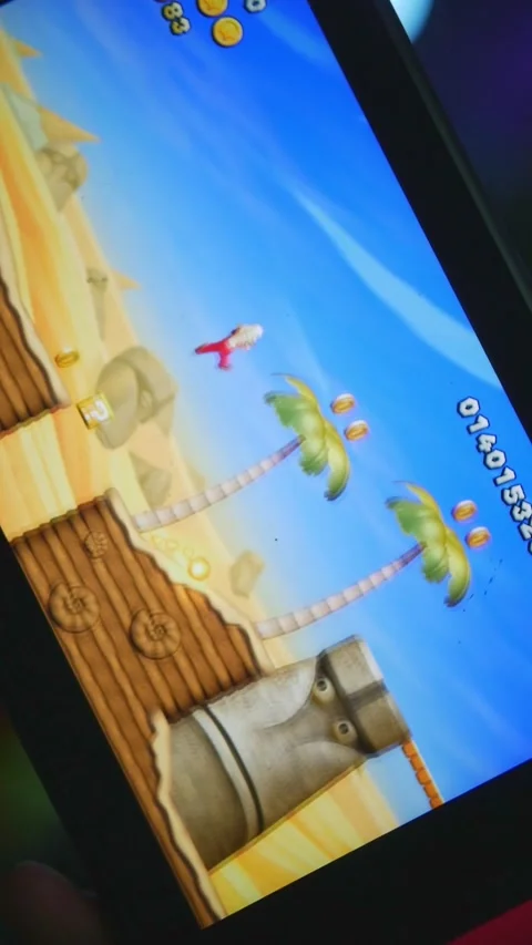 Close-up of the Nintendo Switch screen. ... | Stock Video | Pond5