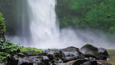 Close up of Nungnung waterfall, Falling ... | Stock Video | Pond5