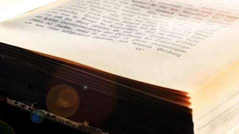 close up of old book animation | Stock Video | Pond5