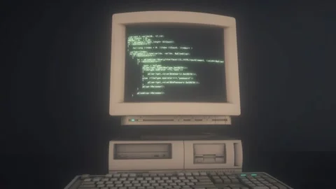 Close-up of old computer monitor with co... | Stock Video | Pond5