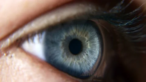 Close up Open Blue Female Eyes. Human Pu... | Stock Video | Pond5