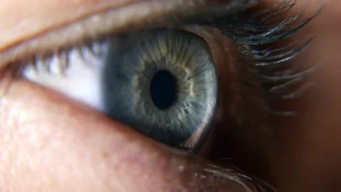 Close up Open Blue Female Eyes. Human Pu... | Stock Video | Pond5