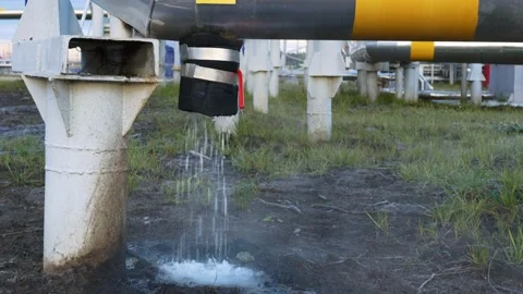 Close-up of an open tap of the pipeline ... | Stock Video | Pond5