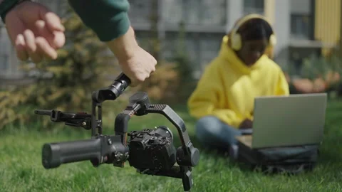 Close-up of operator hands holding camer... | Stock Video | Pond5