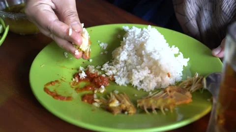 close up of people eating voraciously wi... | Stock Video | Pond5