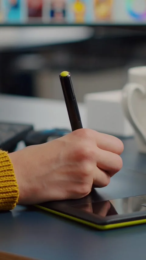 Close up of photo editor freelancer edit... | Stock Video | Pond5