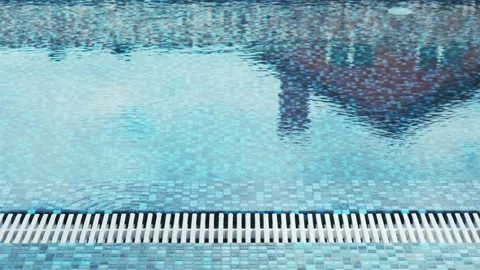 Close-up of the pool edge in blue mosaic... | Stock Video | Pond5
