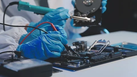 Close up portrait of computer engineer's... | Stock Video | Pond5