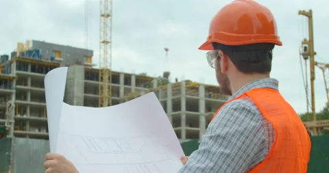 Close-up portrait of engineer with bluep... | Stock Video | Pond5