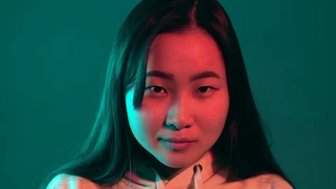 Close up portrait of millennial pretty k... | Stock Video | Pond5