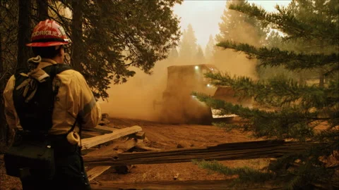 Close Up POV of a firefighter watching a... | Stock Video | Pond5