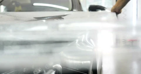 Close up to PPF installation process on ... | Stock Video | Pond5