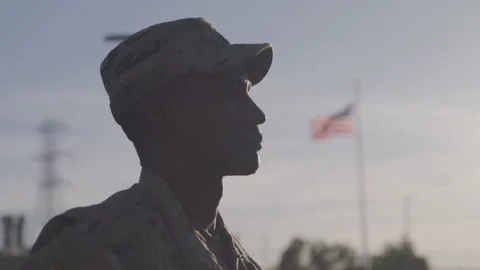 Close up Profile of an Army Soldier with... | Stock Video | Pond5