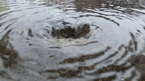 Close Up Puddle Fresh Clean Water Leak F... | Stock Video | Pond5