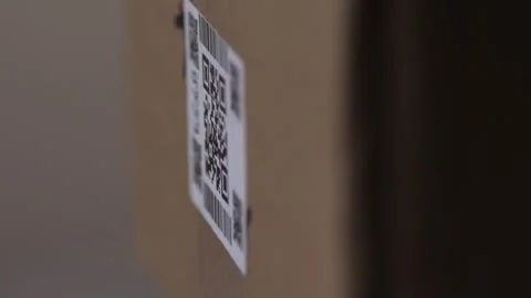 close-up of a QR code scanned with a las... | Stock Video | Pond5