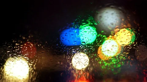 Rain Drops Window Night Stock Video Footage | Royalty Free Rain Drops ...