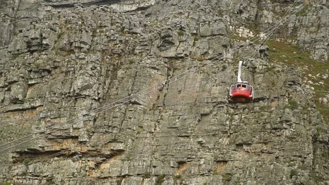 Close Up of red Cable Car in front of ro... | Stock Video | Pond5