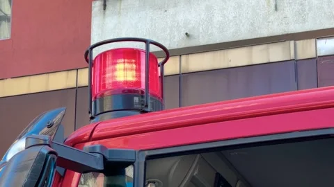 Close up of red flashing signal light on... | Stock Video | Pond5