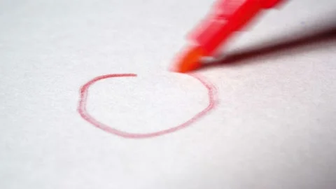 Close-up red marker drawing a smiley fac... | Stock Video | Pond5