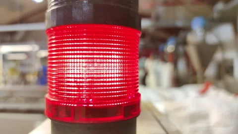Close-up of red warning light blinking w... | Stock Video | Pond5