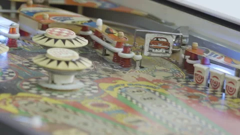 Close-Up of Retro Pinball Machine Bumper... | Stock Video | Pond5