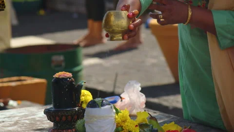 Close up of rituals and worship of the g... | Stock Video | Pond5