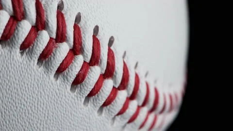 Close up of rotating baseball with black... | Stock Video | Pond5