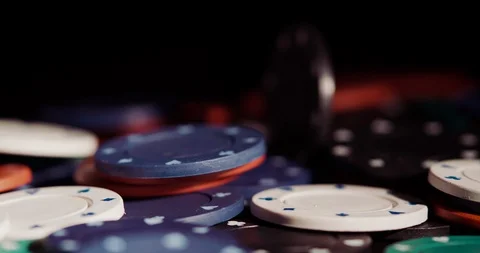 Close up of rotating heap of poker chips... | Stock Video | Pond5