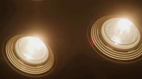 Close up of Rotating Lights on stand in ... | Stock Video | Pond5