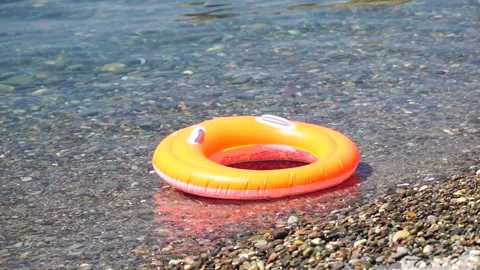 Close up rubber inflatable swim ring of ... | Stock Video | Pond5