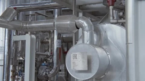 Close up of shiny clean pipe with elbow,... | Stock Video | Pond5