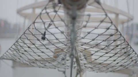 Close-up of a ship's rigging with nautic... | Stock Video | Pond5